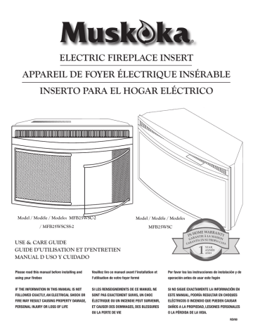 Muskoka Gold MFB33WSC Use & care guide | Manualzz