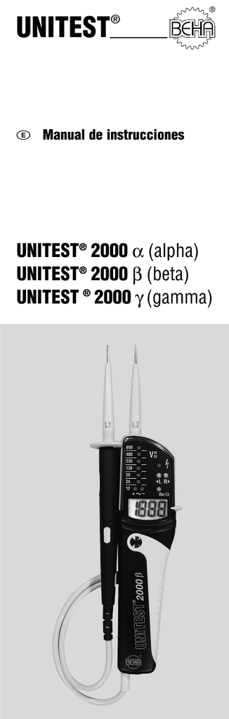 unitest ® 2000 - Electrocomponents | Manualzz