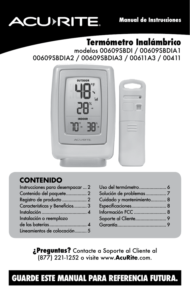 AcuRite 00611A3 Manual de usuario | Manualzz