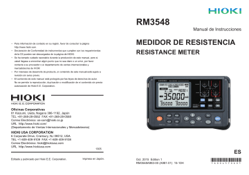 HIOKI RM3548 Manual de Instrucciones | Manualzz