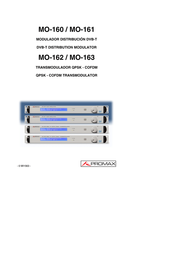 Promax MO-163 User's Manual | Manualzz