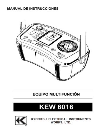 Kyoritsu Electrical Instruments Works KEW 6016 Manual de usuario | Manualzz