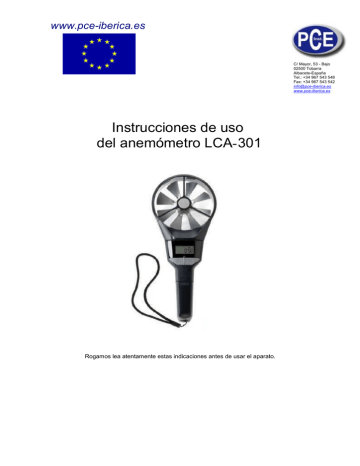 PCE instruments LCA-301 Instrucciones de operación | Manualzz