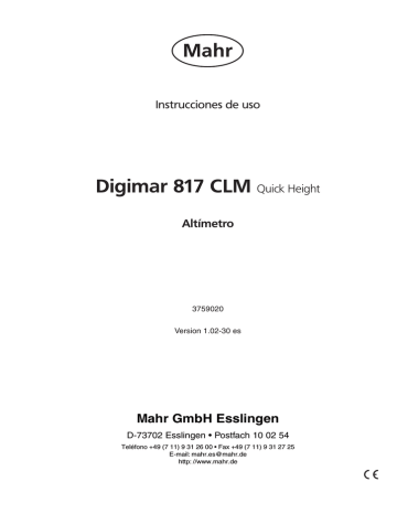 Mahr Digimar 817 CLM Instrucciones de operación | Manualzz
