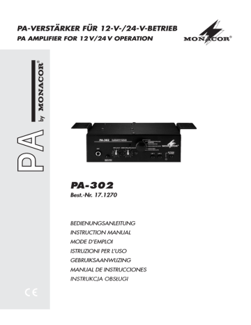 Monacor PA-302 Instruction manual | Manualzz