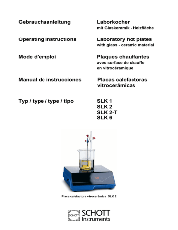 Manual de Instrucciones Placa Calefactora Vitrocerámica SLK 1, SLK 2, SLK 2-T, SLK 6 | Manualzz