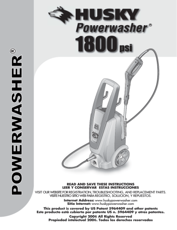 Husky Powerwasher 1800 psi Instructions Manual | Manualzz
