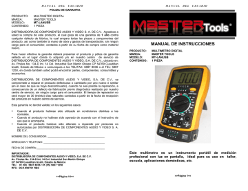 Manual de usuario Multímetro digital MT-LANUSB | Manualzz