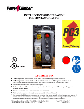 Montacargas PC3 Manual de operador | Manualzz