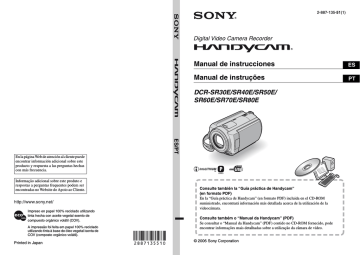 Sony DCR-SR40E, DCR-SR80E, DCR-SR70E, DCR-SR30E, DCR-SR50E, DCR-SR60E Manual de usuario | Manualzz