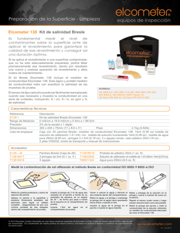 Elcometer 138 Kit de salinidad Bresle | Manualzz