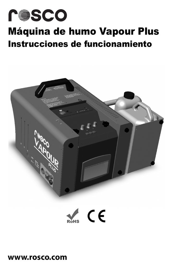 Rosco Vapour Plus Instrucciones de operación | Manualzz