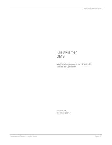 Manual de Operación Krautkramer DMS | Manualzz