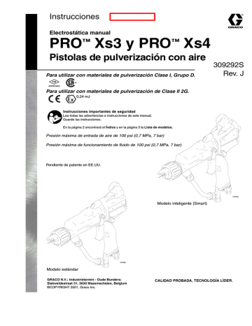 Graco 309292j , PRO Xs3 y PRO Xs4 Pistolas de pulverización ...