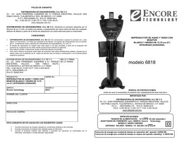 Encore Technology 6818 Manual de usuario | Manualzz