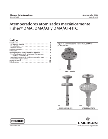 Atemperadores atomizados mecánicamente Fisher DMA, DMA/AF y | Manualzz
