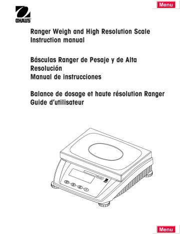 Ohaus Ranger Weigh, Ranger High Resolution Scale Instruction manual ...