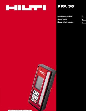 Hilti PRA 36 Instrucciones de operación | Manualzz
