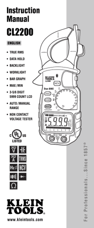 Klein Tools CL2200 Instruction manual | Manualzz