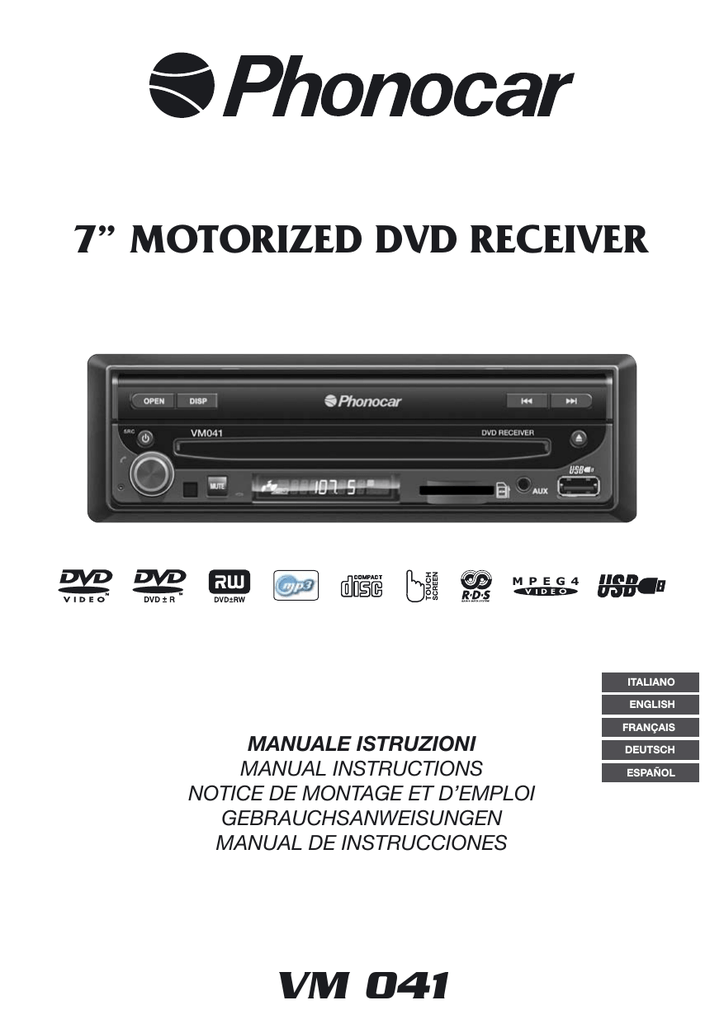 Phonocar VM 041 User's Manual | Manualzz