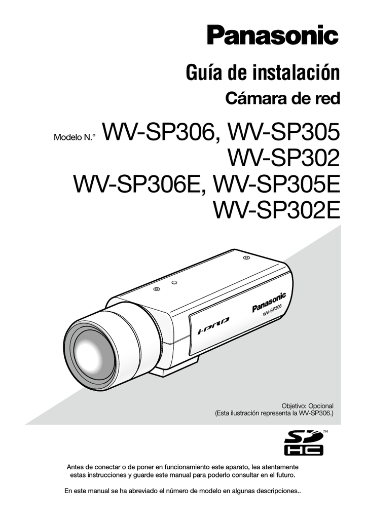 Panasonic WV-SP306 Guía de instalación | Manualzz