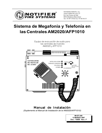 Manual de Instalación AM2020, AFP1010, AMG 1, ATG 2, FFT 7, FFT 7S, AA ...