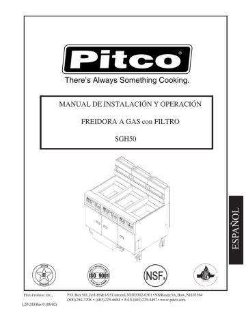 Manual de instalación y operación Freidora SGH50 | Manualzz