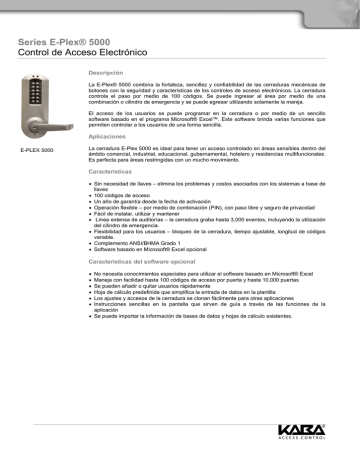 Dormakaba E-Plex 5000 Series Especificación | Manualzz