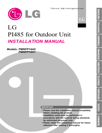 PI485 installation manual for outdoor unit PMNFP14A0, PMNFP14A1 | Manualzz