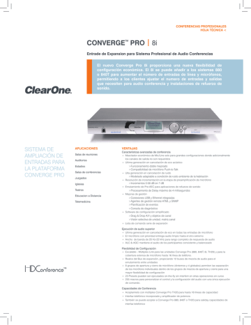 ClearOne Converge Pro 8i Ficha de datos | Manualzz