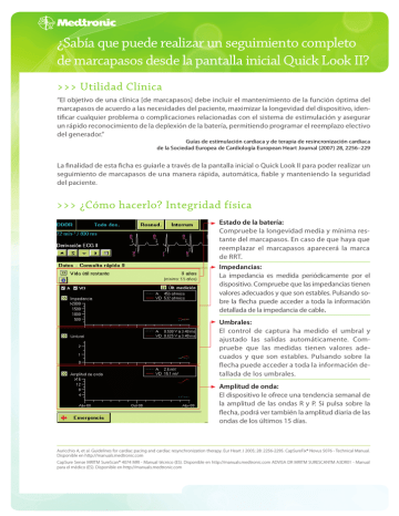 Manual de usuario de marcapasos Quick Look II | Manualzz