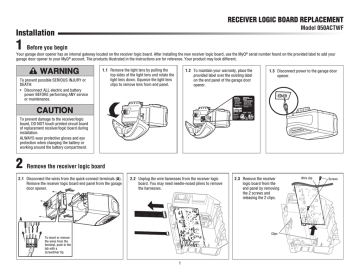 Garage Door Opener 050ACTWF Installation Instructions | Manualzz