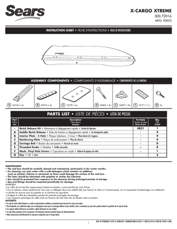 X-Cargo XTREME 300.72016 Instruction Sheet | Manualzz