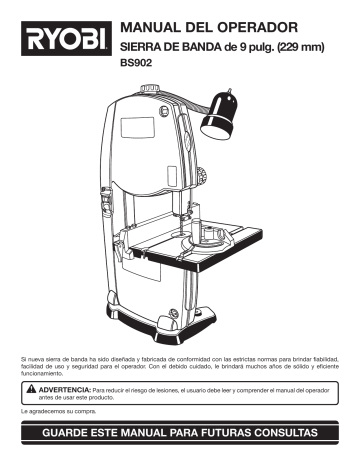 Ryobi BS902 Manual de usuario | Manualzz