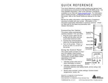 Avery Dennison Monarch 9906 Quick Reference | Manualzz