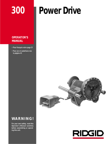 RIDGID 300 Power Drive Operator's Manual | Manualzz