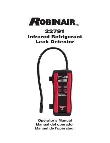 Robinair 22791 Refrigerant Leak Detector Operator's Manual | Manualzz