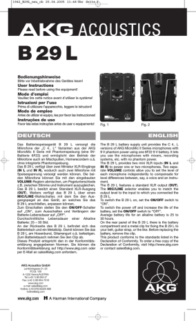 AKG MicroMic II B 29 L User Manual | Manualzz
