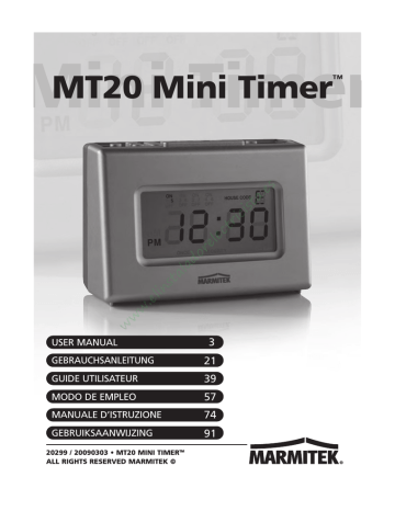 Temporizador Mini MT20 Mini Timer - Manual de usuario | Manualzz