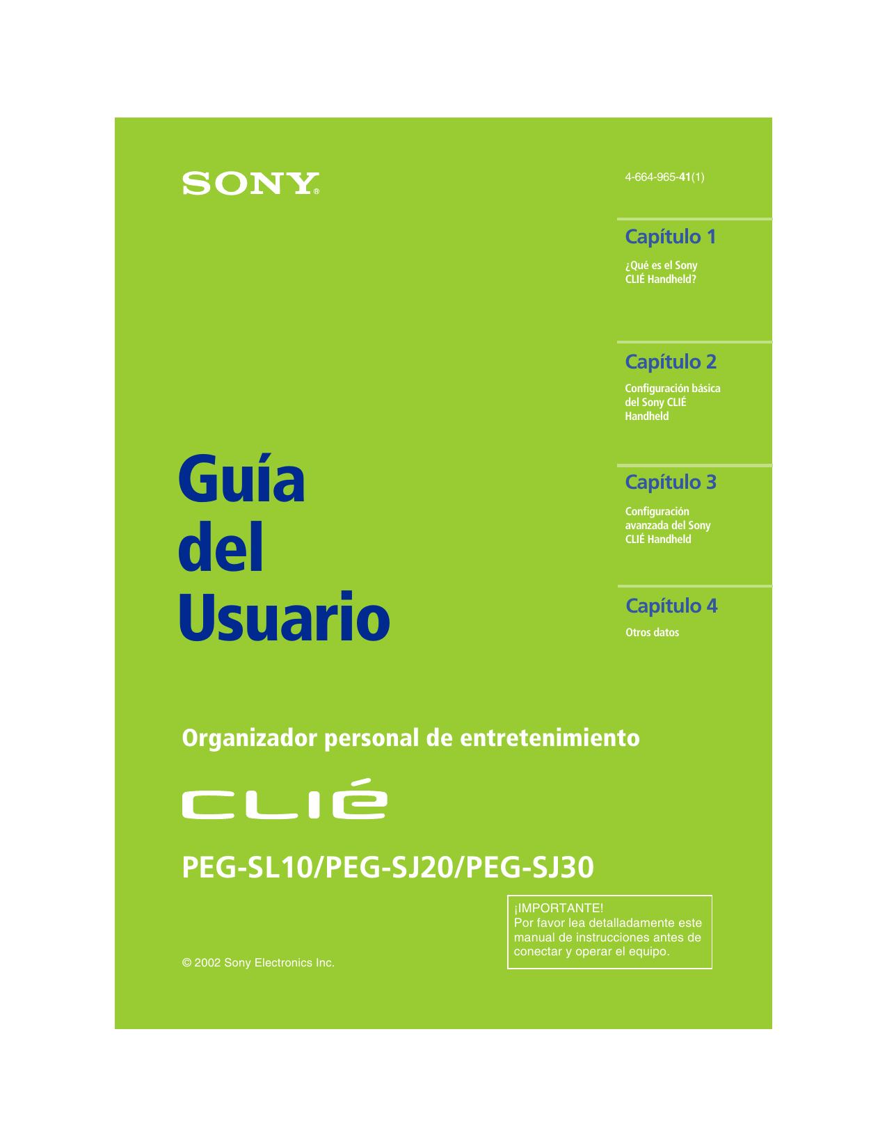 Sony CLIE PEG-SJ20 El manual del propietario | Manualzz