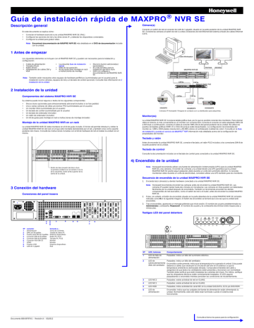 Guía de instalación rápida MAXPRO NVR SE | Manualzz