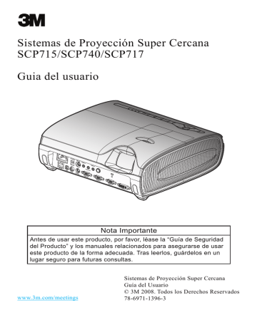 Guía del usuario para proyectores SCP715, SCP740 y SCP717 | Manualzz
