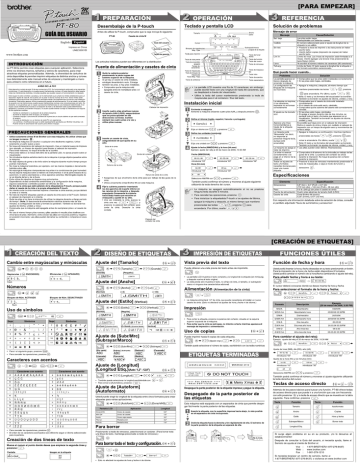 Brother PT-80 P-touch Manual de usuario | Manualzz