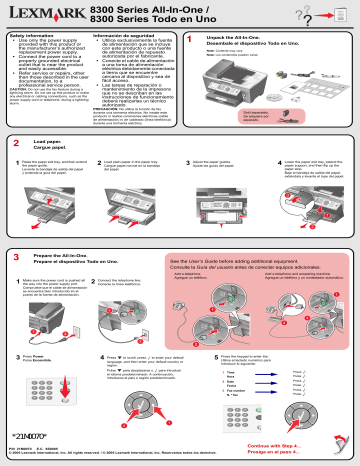 Lexmark 8300 series Install Manual | Manualzz