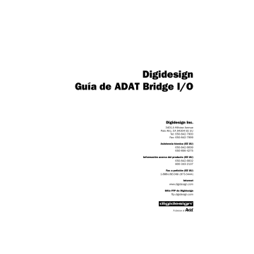 Digidesign ADAT Bridge I/O Guía de usuario | Manualzz