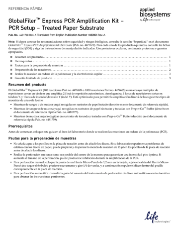 GlobalFiler Express PCR Amplification Kit | Manualzz