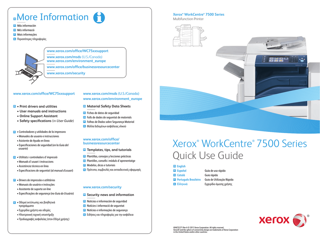 Xerox 7525/7530/7535/7545/7556 WorkCentre Guía del usuario | Manualzz