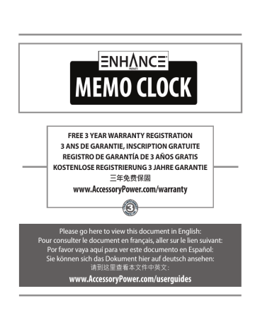 ENHANCE MEMO CLOCK Operation Manual | Manualzz