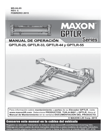 Maxon GPTLR-Operation - Rev C Feb. 2015 Instrucciones de operación ...