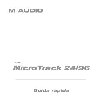 MicroTrack 24/96 Guida rapida | Manualzz
